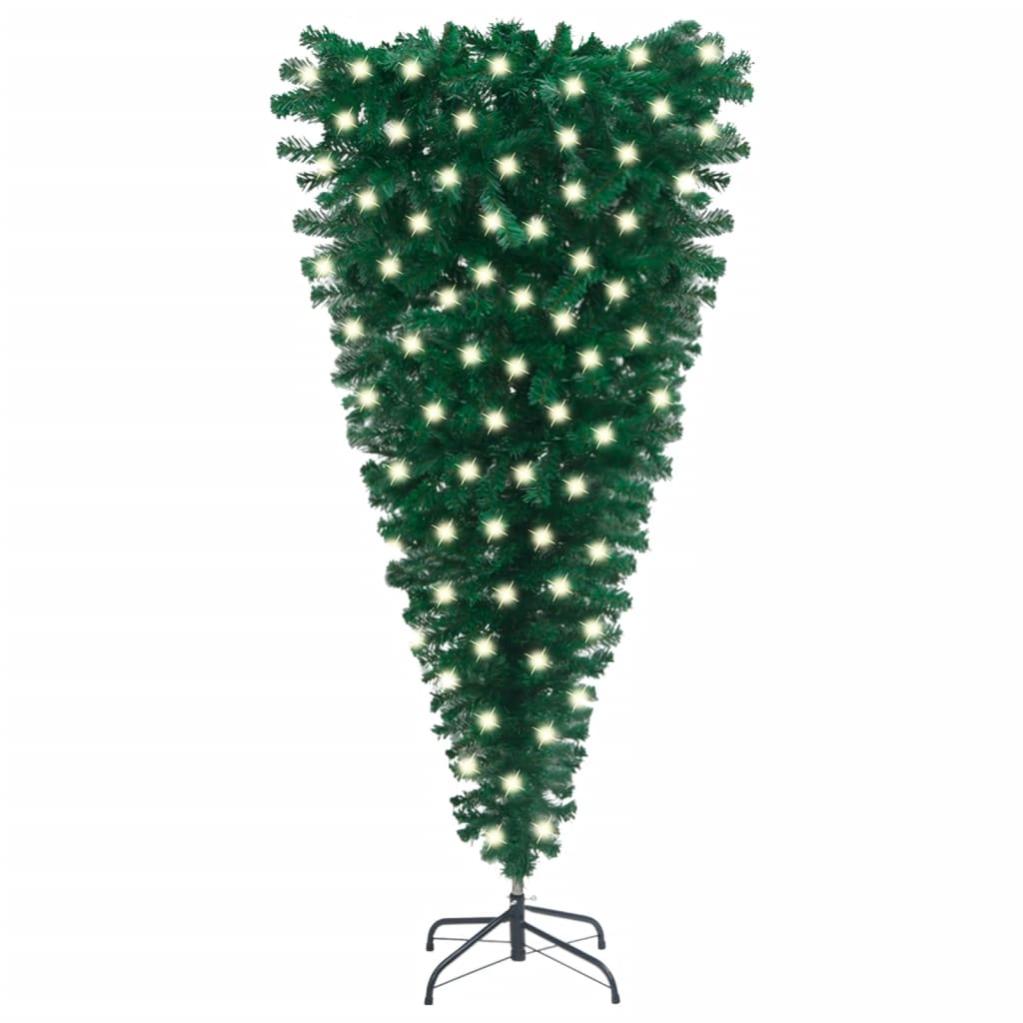 VidaXL Albero di Natale Artificiale Capovolto con LED Verde 150 cm ...
