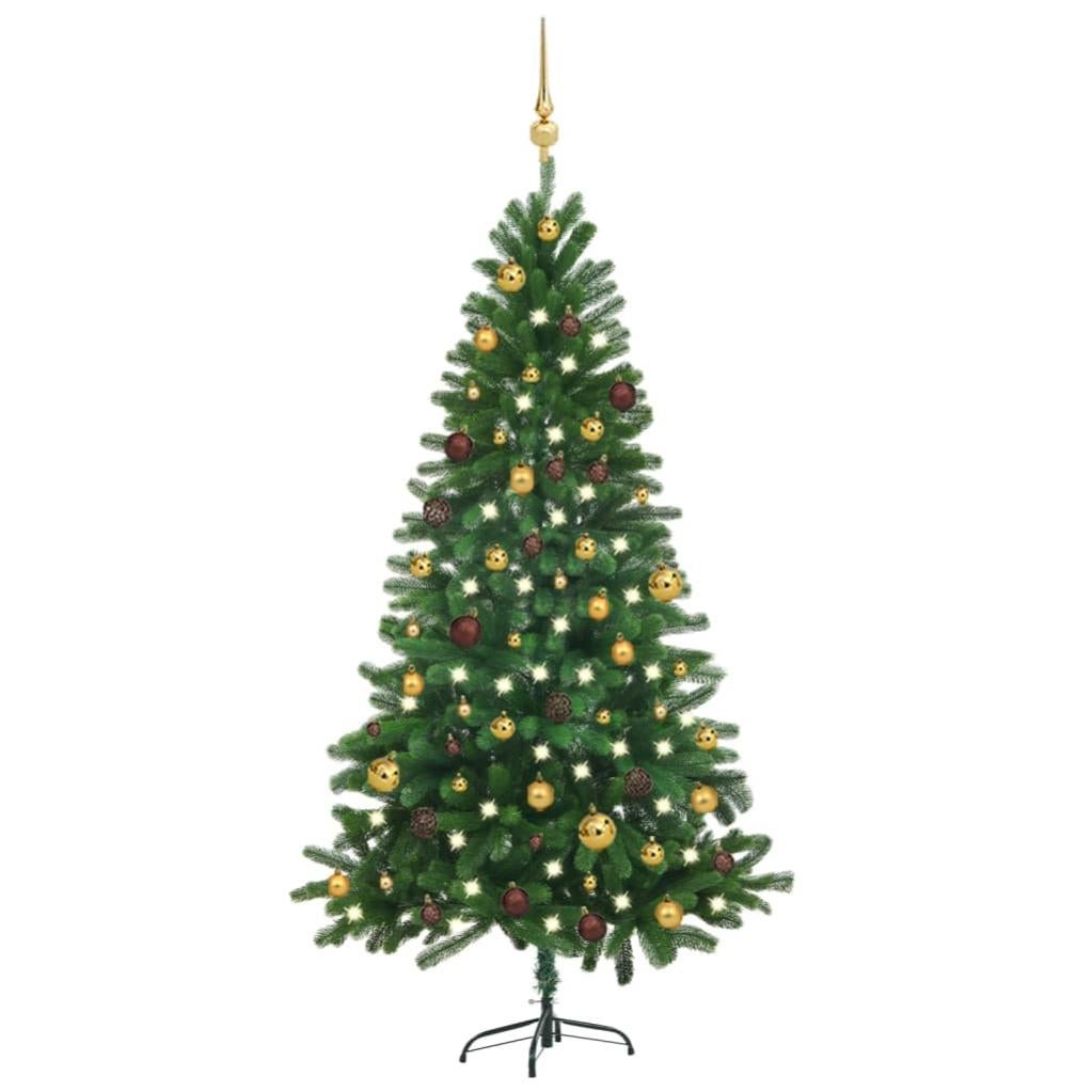 Árbol de Navidad artificial con LED y bola verde 180 cm | Leroy Merlin