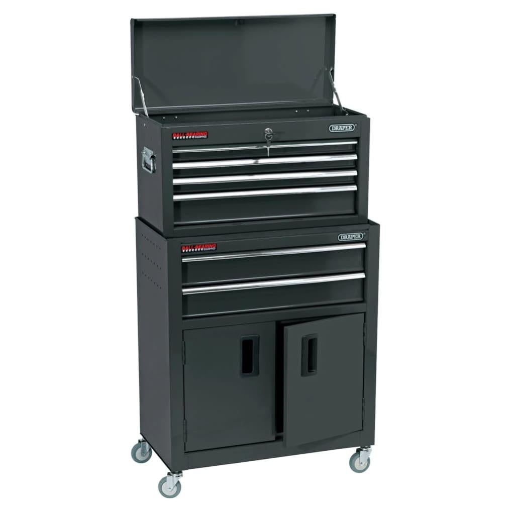 Draper Tools Armario y caja herramientas ruedas negro 61,6x33x99,8cm ...