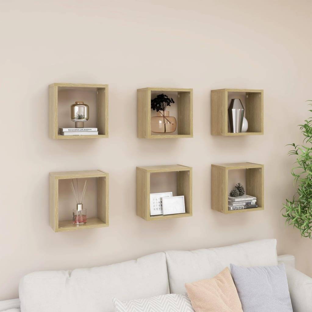 VidaXL Mensole a Cubo 6 pz Rovere Sonoma 26x15x26 cm | Leroy Merlin