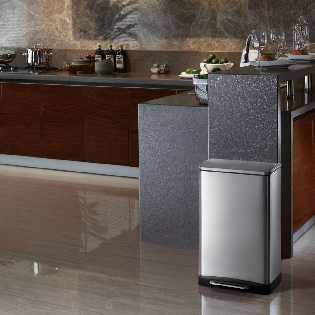 EKO Cubo de pedal E-Cube 40 L plateado mate | Leroy Merlin