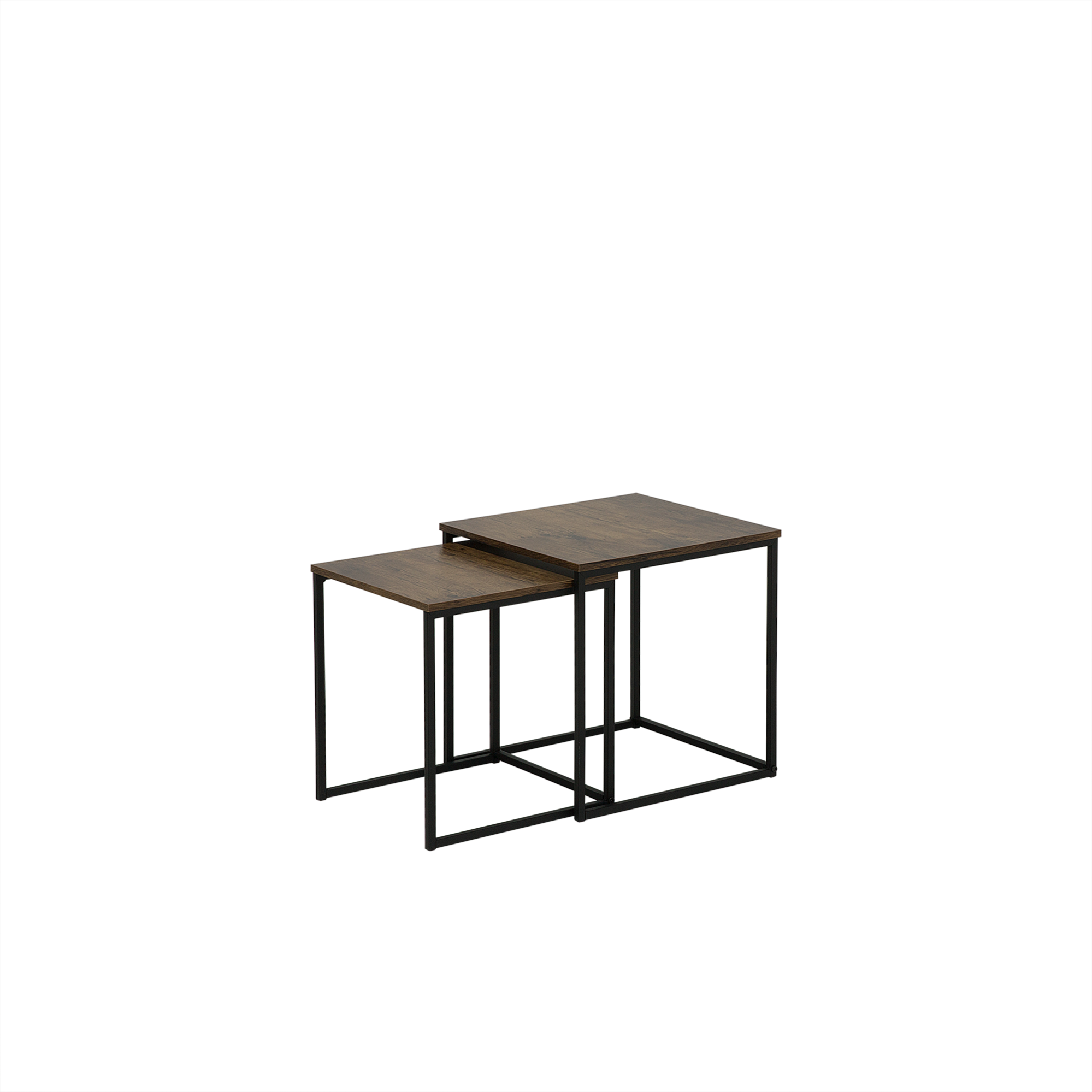 Beliani Lot de 2 tables basses noires vintages DENNY | Leroy Merlin