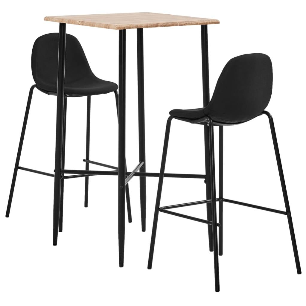 Ensemble de bar 3 pcs Tissu Noir vidaXL | Leroy Merlin