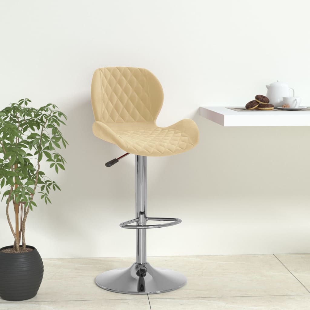 Tabouret de bar Crème Velours vidaXL | Leroy Merlin
