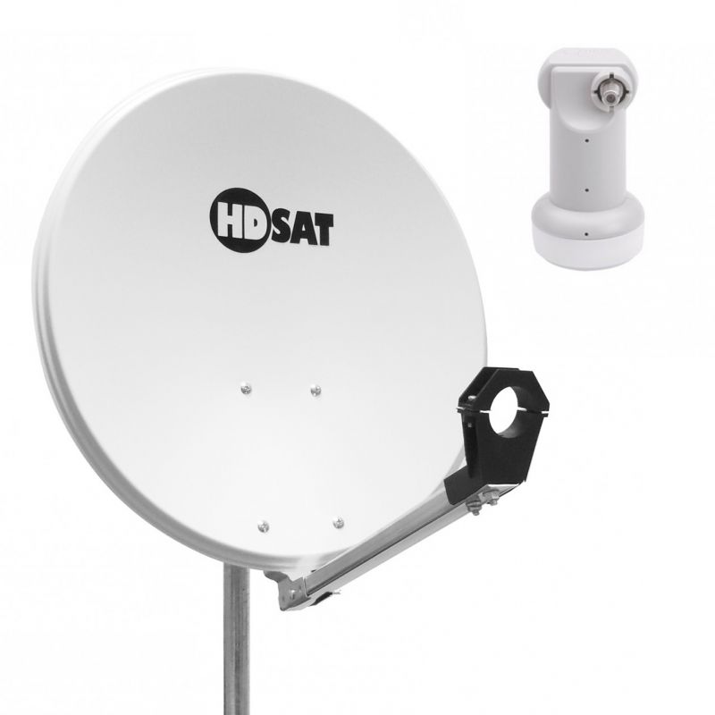 Pack Parabole satellite acier 65cm + LNB Single Triax Universel idéal Astra Hotbird Eutelsat ...