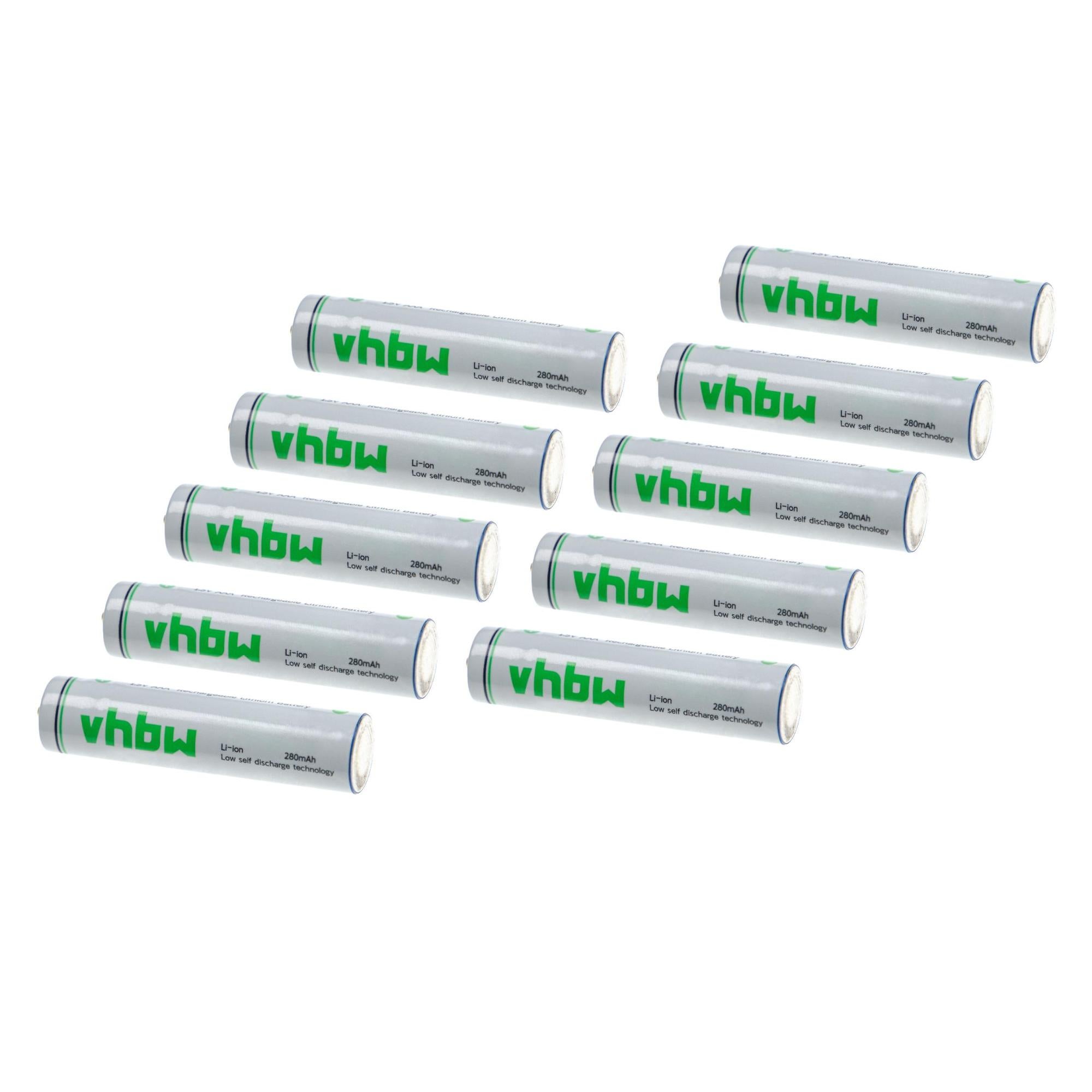 Vhbw Piles rechargeables AAA micro, 10 pièces - Batteries rechargeables ...