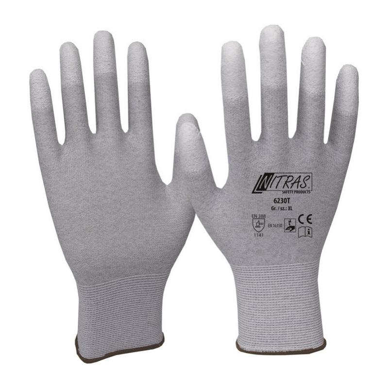 Gant taille XXXL (11) gris/blanc EN 388 EN 16350 catégorie EPI II nylon ...