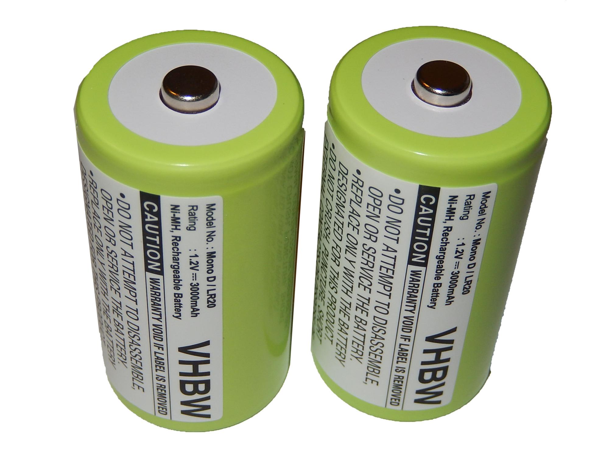 Vhbw 2x NiMH batteria 3000mAh per PerfectPro UKW-Radio da esterno ...