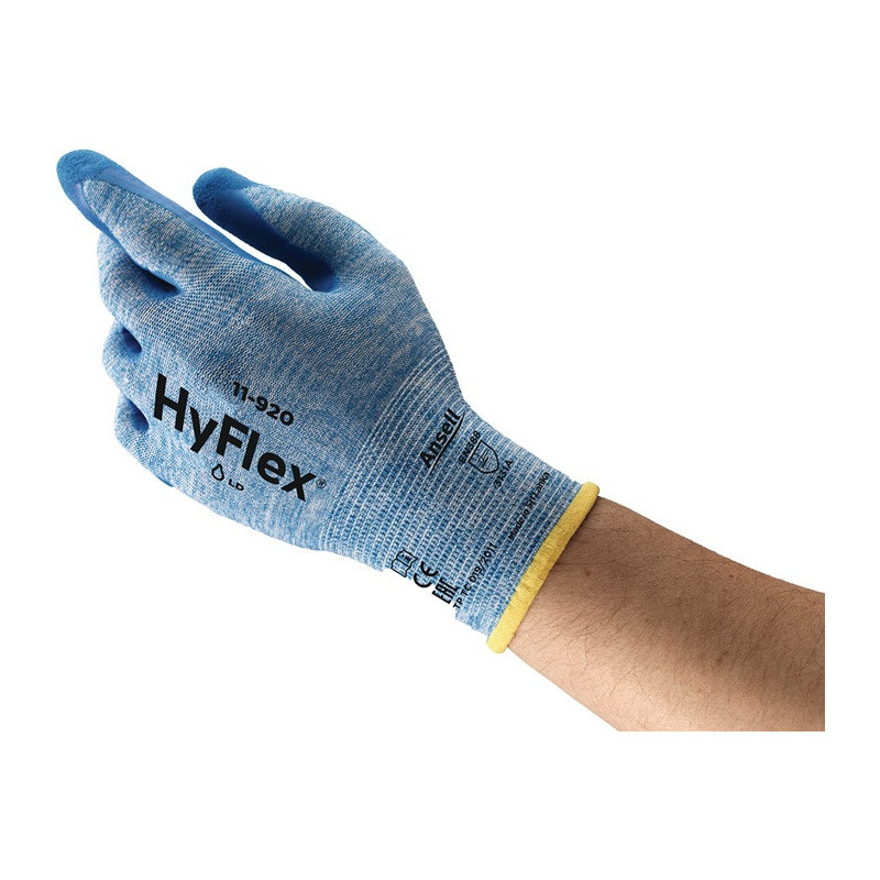 Gant HyFlex® 11-920 Taille 8 bleu EN 388 PSA II Nyl.m.Nitril ANSELL (Par 12) | Leroy Merlin