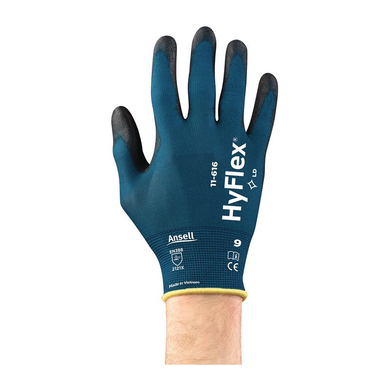 Gant HyFlex® 11-616 Taille 9 vertbleu/noir EN 388:2016 PSA II 12 PA (Par 12) | Leroy Merlin