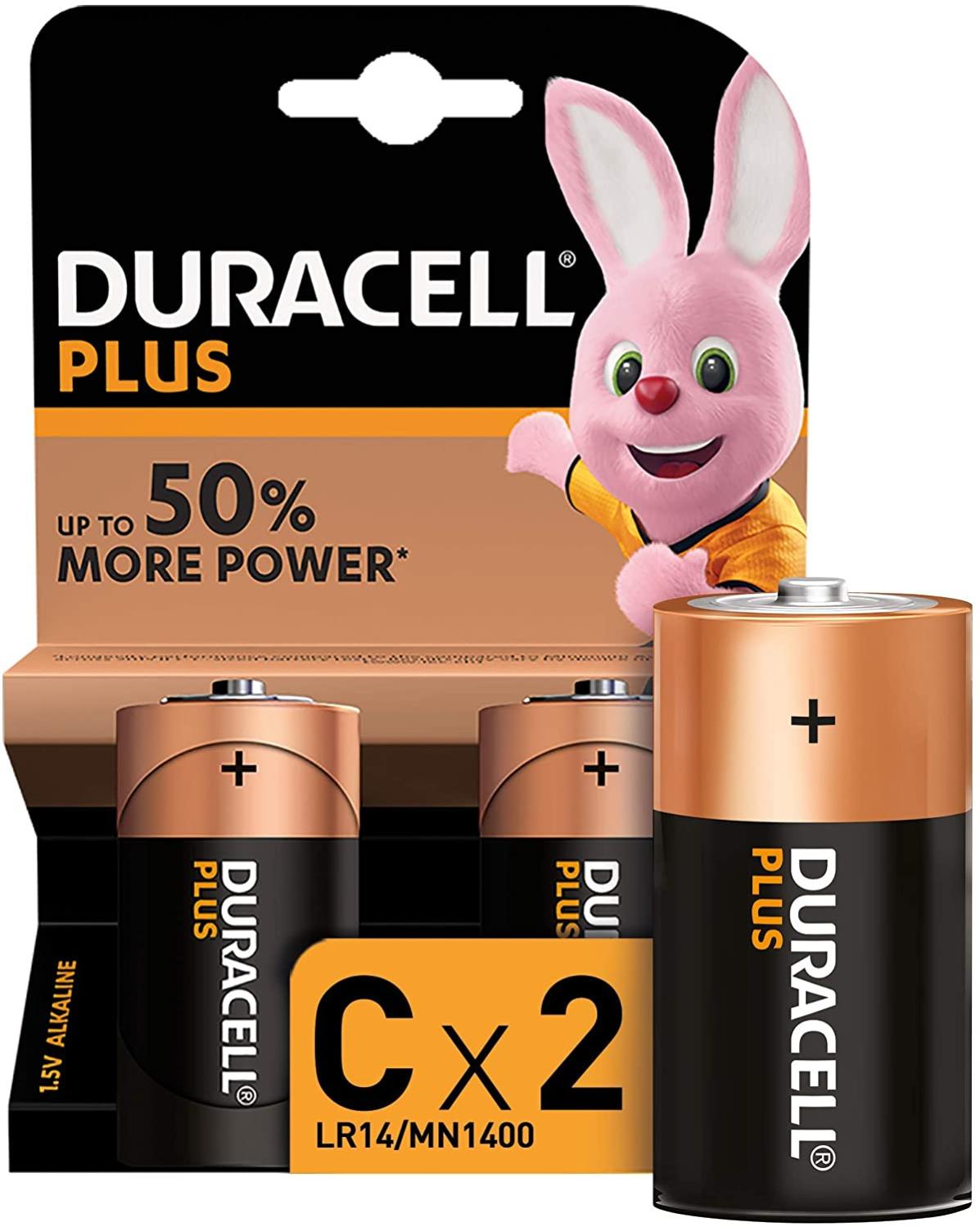 Pilas Alcalinas C Plus LR14 1.5V - 2 Unidades Duracell | Leroy Merlin
