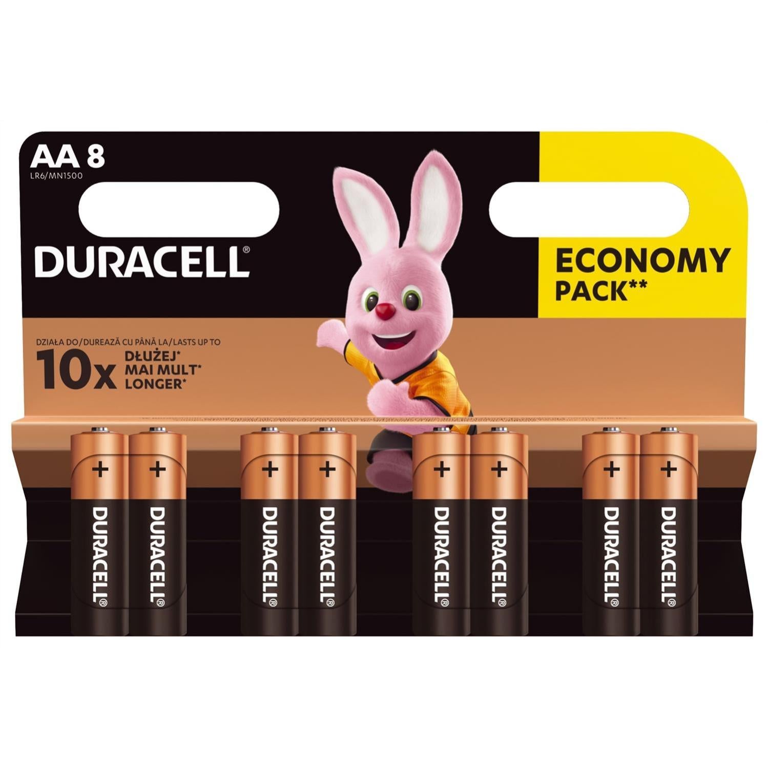 DURACELL Blister Eco de 8 Piles Alcalines AA MN1500 LR6 1,5V | Leroy Merlin