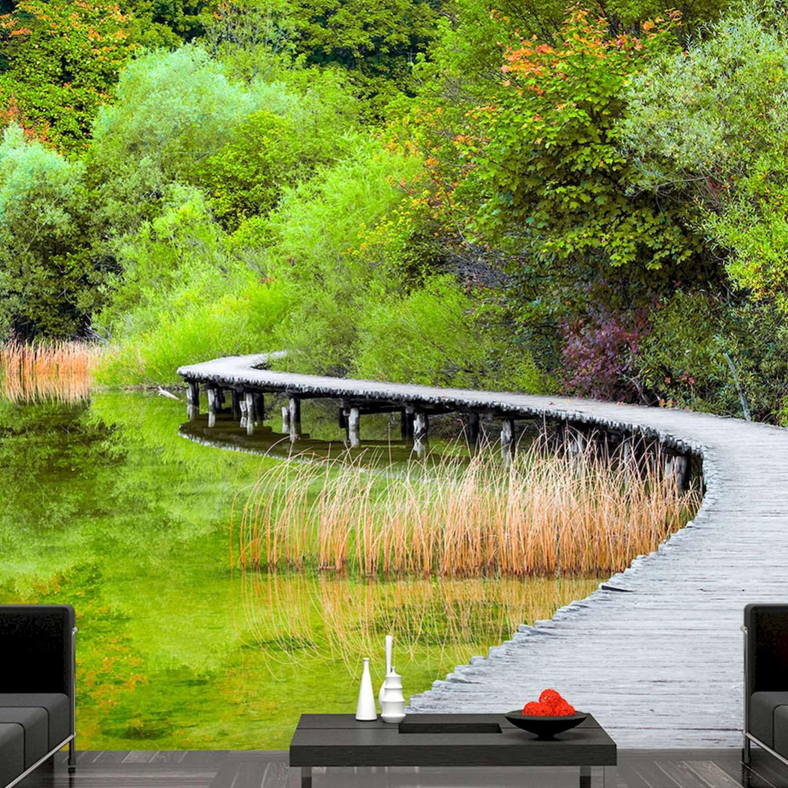 Papier peint adhésif Beau vert - 343 x 245 cm | Leroy Merlin