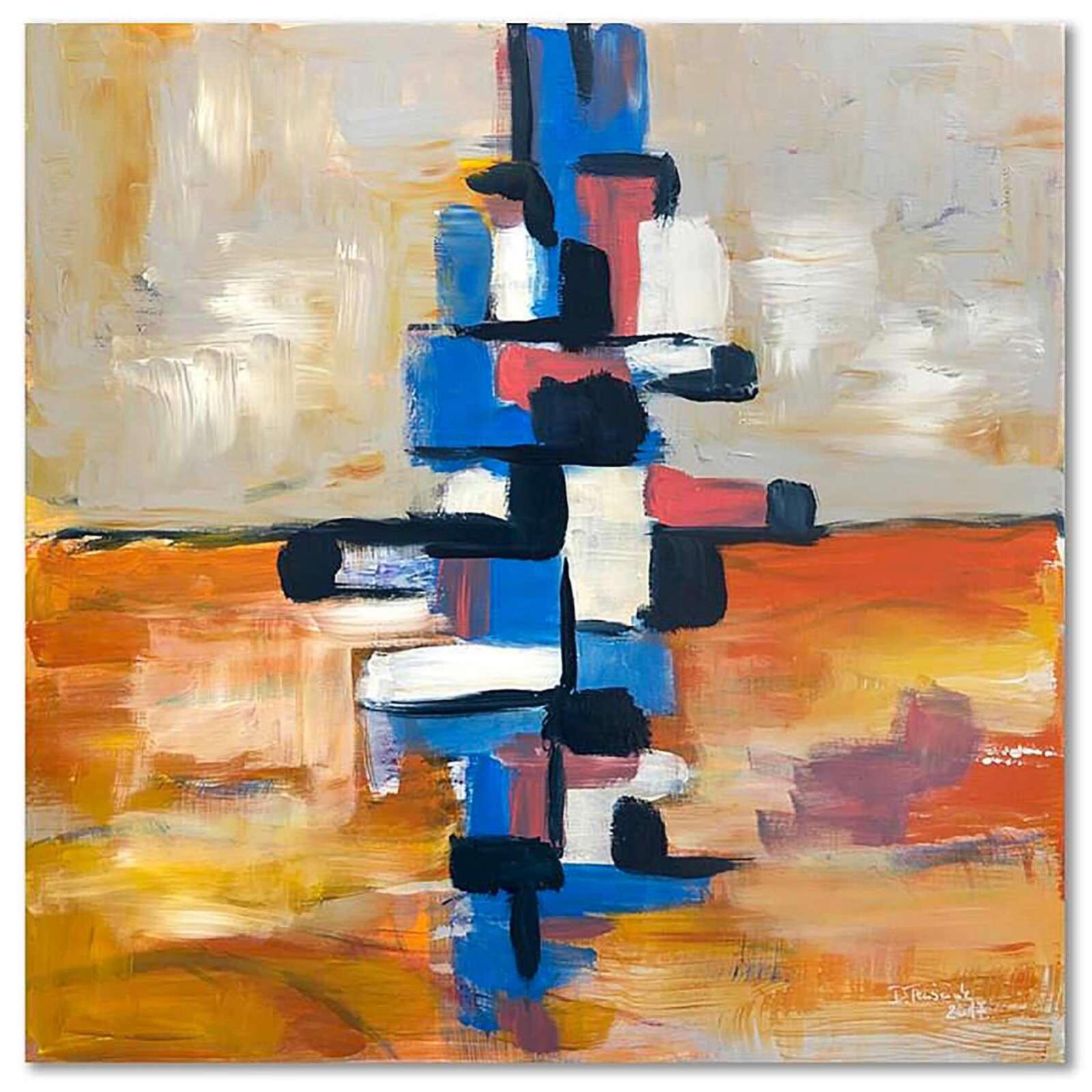 Tableau bois abstrait 77 - 40 x 40 cm | Leroy Merlin