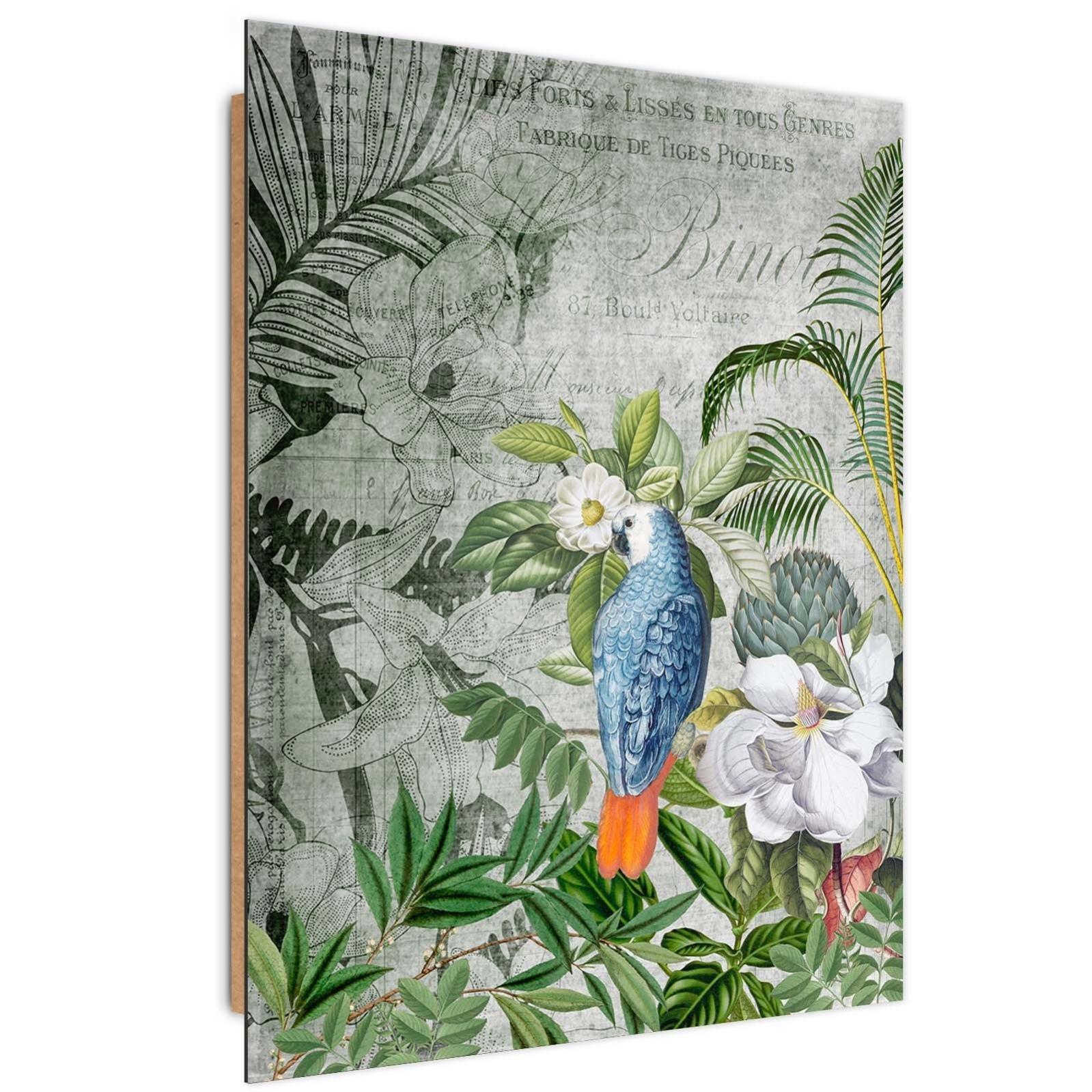 Tableau perroquet bleu bois - 50 x 70 cm | Leroy Merlin