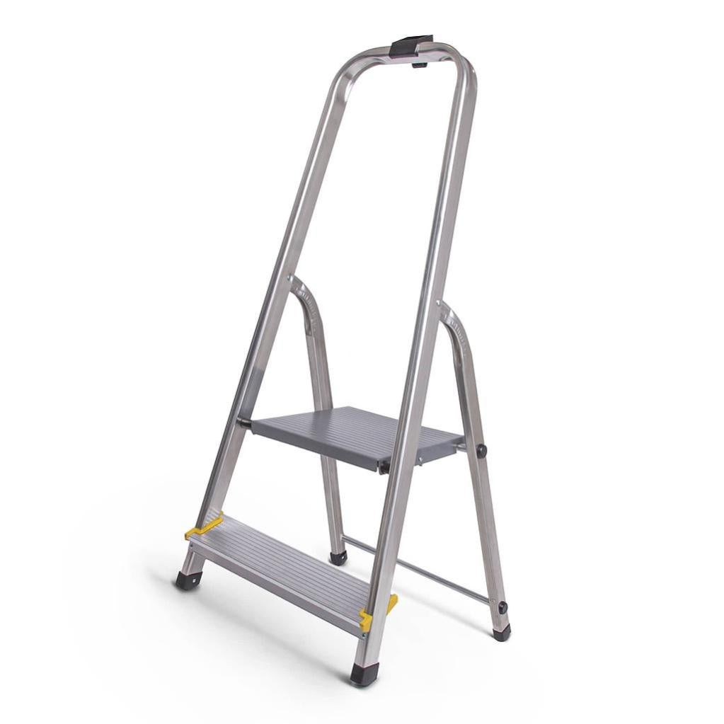 Escabeau Dura 2 marches en aluminium, léger et pliable, pieds ...