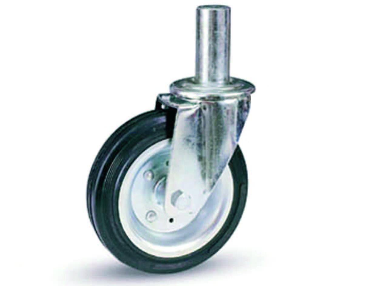 Ruote industriali gomma e perno girevole tubo innocenti 80bi - ø mm ...