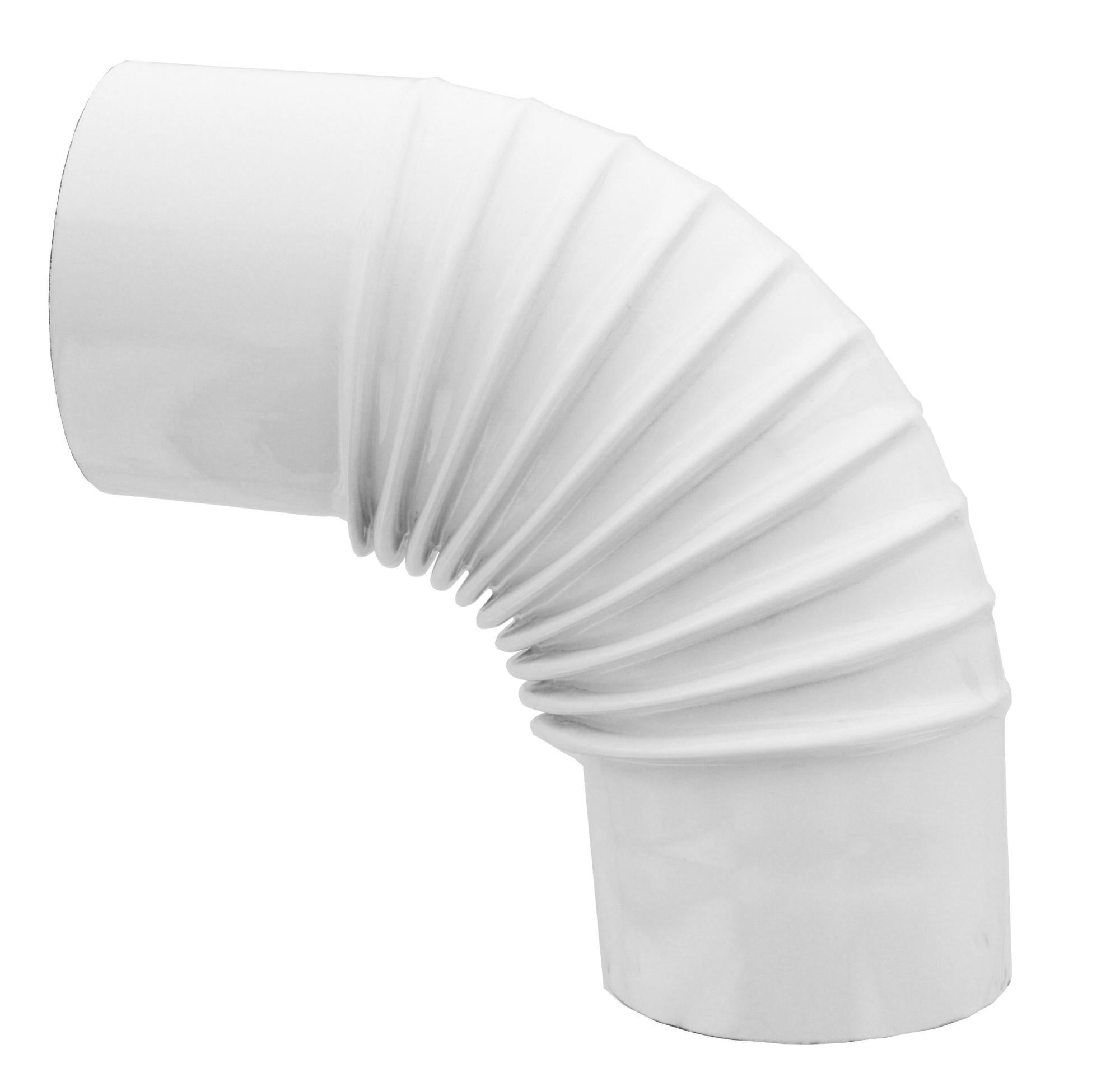 Gomito a 90° porcellanato per stufe a legna bianco lucido - ø cm.14 ...