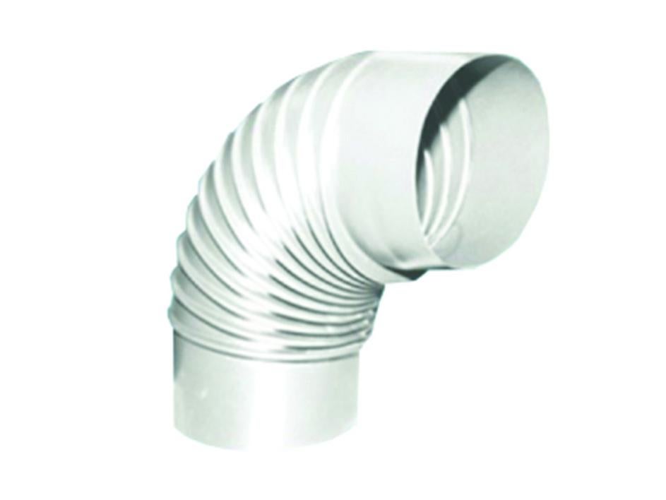 Gomito 90° porcellanato per stufe a legna bianco ala smalto classic - ø ...