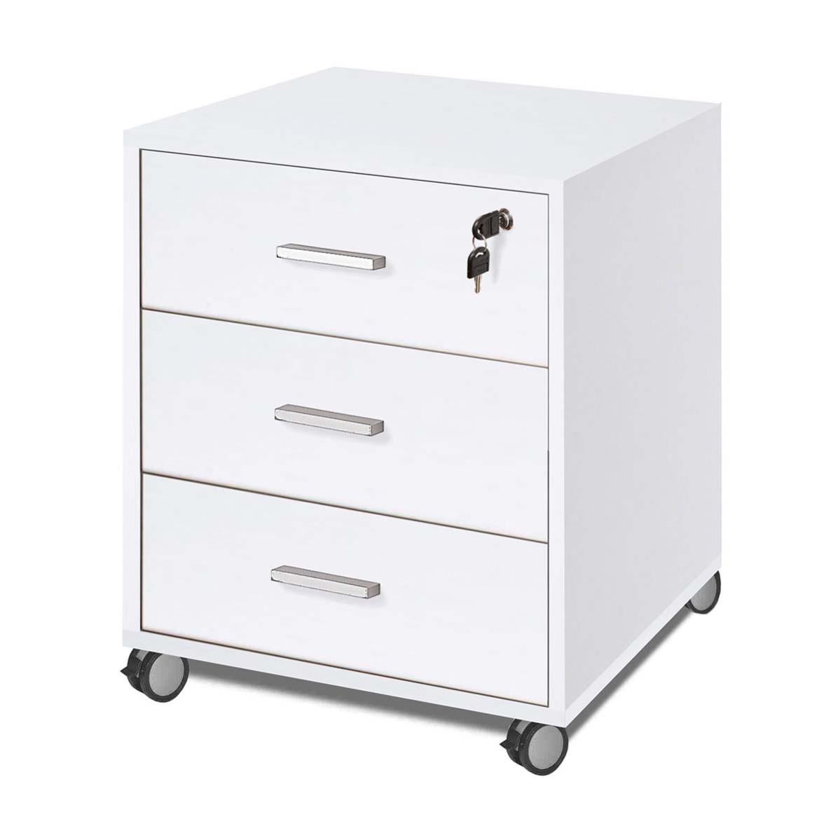 Sarmog Meuble 3 tiroirs à roulettes collection Quadrante Blanc Flammé ...