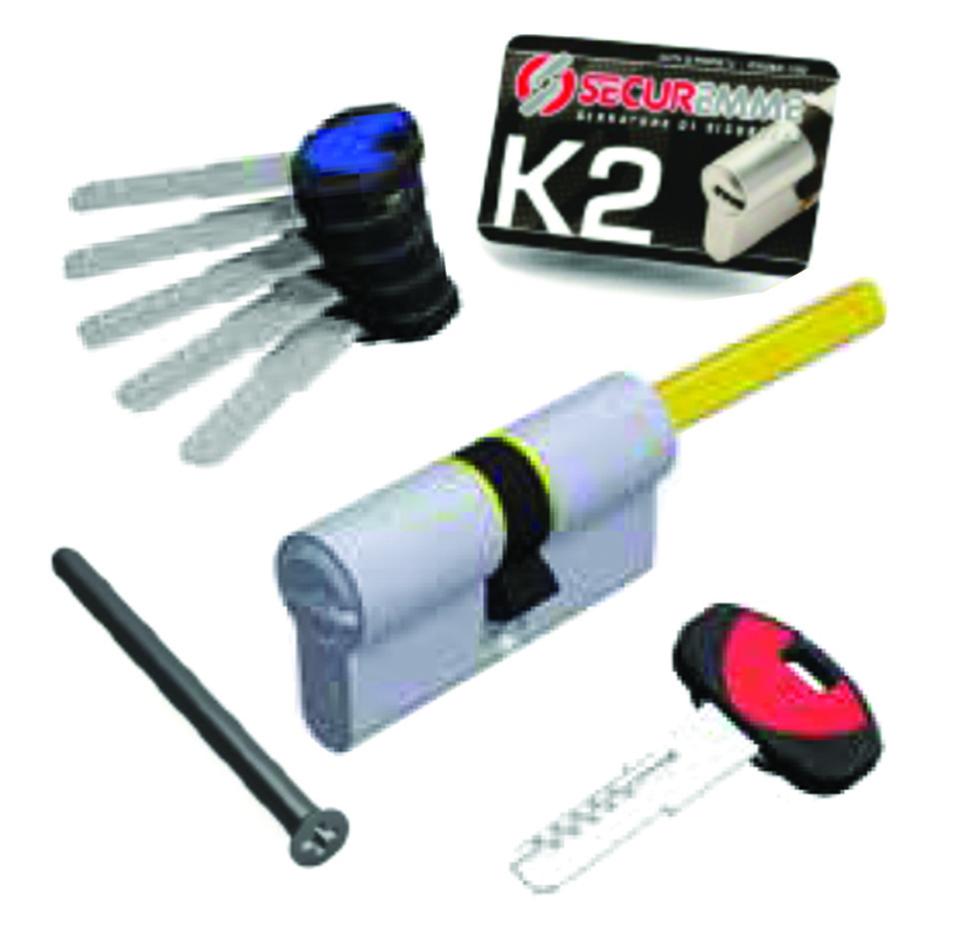 Cilindro sagom. prof. europeo k2 codolo 1+5 chiavi 0ck2 serie 3200-q ...