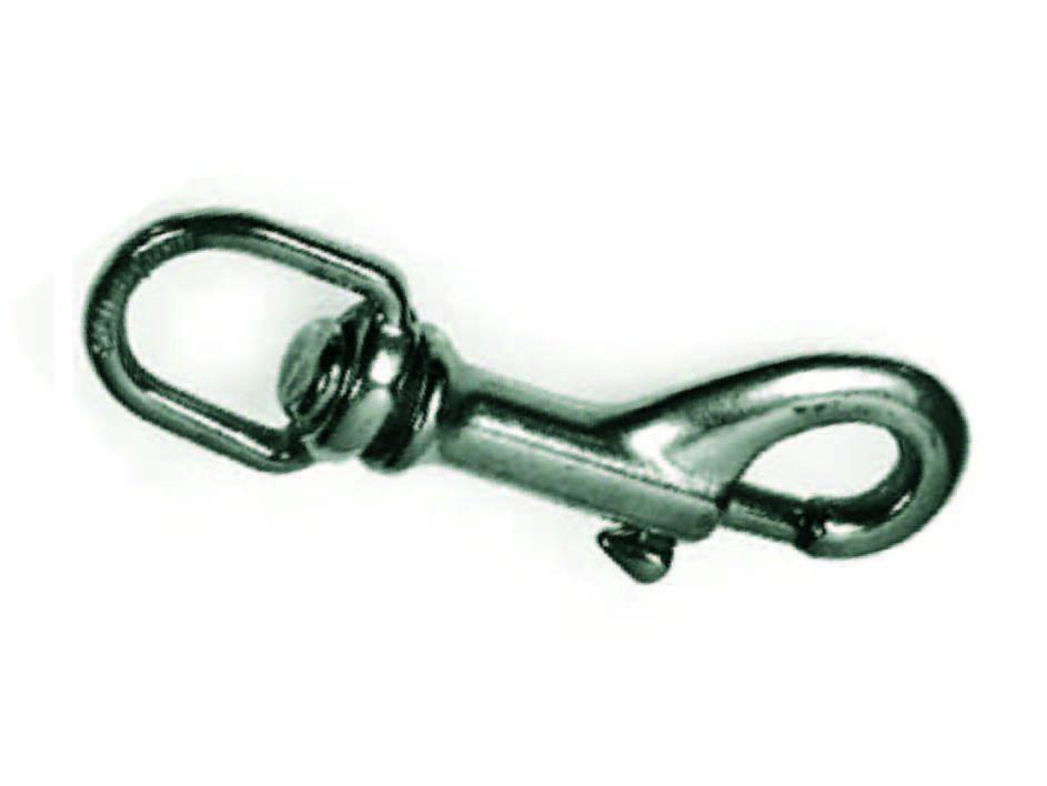 Moschettoni redine lungo con girello in ottone nichelato - mm.65 con ...