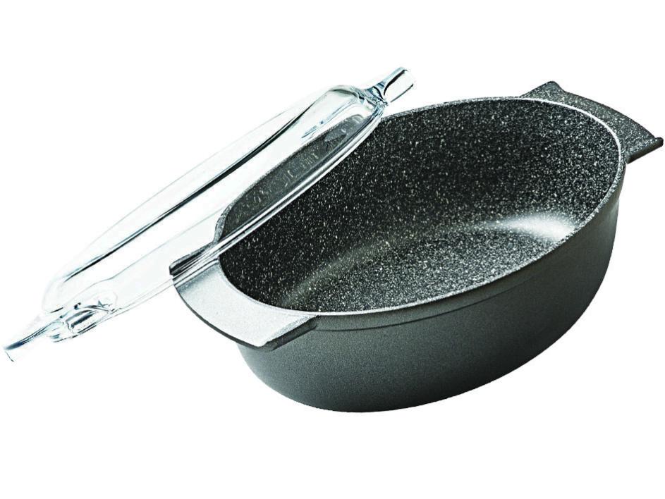 Rostiera ovale con coperchio linea granito hard stone - cm.36x24 | Leroy Merlin