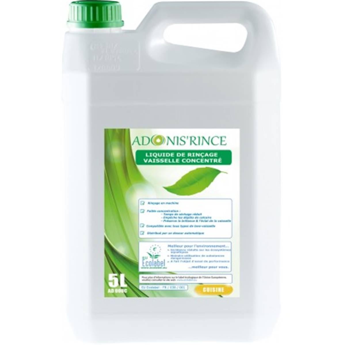 Liquide de rinçage machine vaisselle ECOLABEL - ADONIS' RINCE - Bidon ...