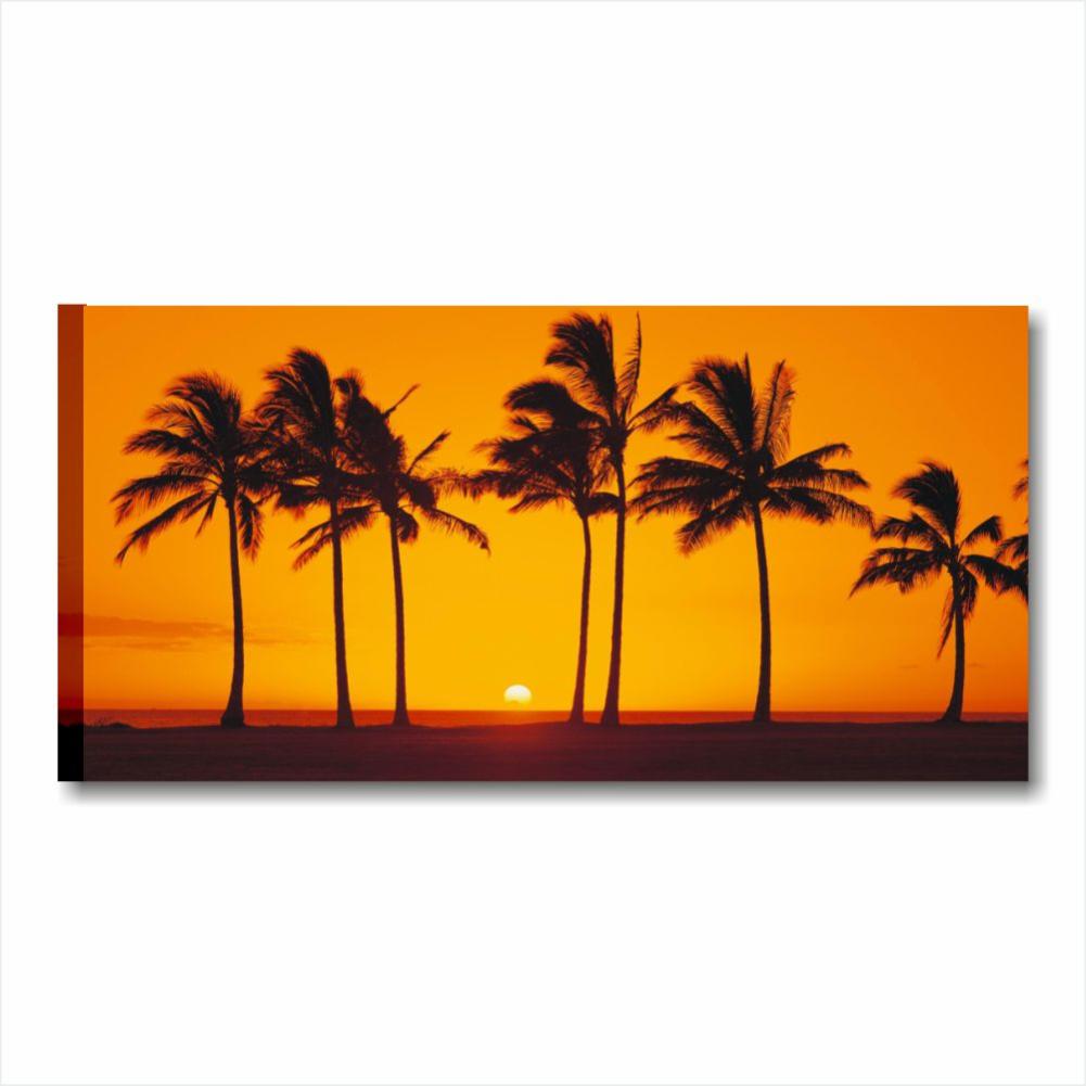 Tramonto - quadro moderno con mare 90 x 45 stampa su tela con paesaggio ...