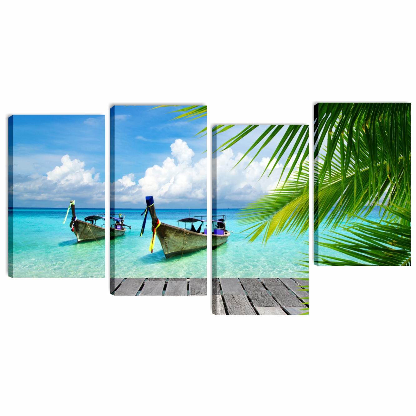 Caraibi beach - quadro moderno con mare tropicale 152 x 78 stampa su ...