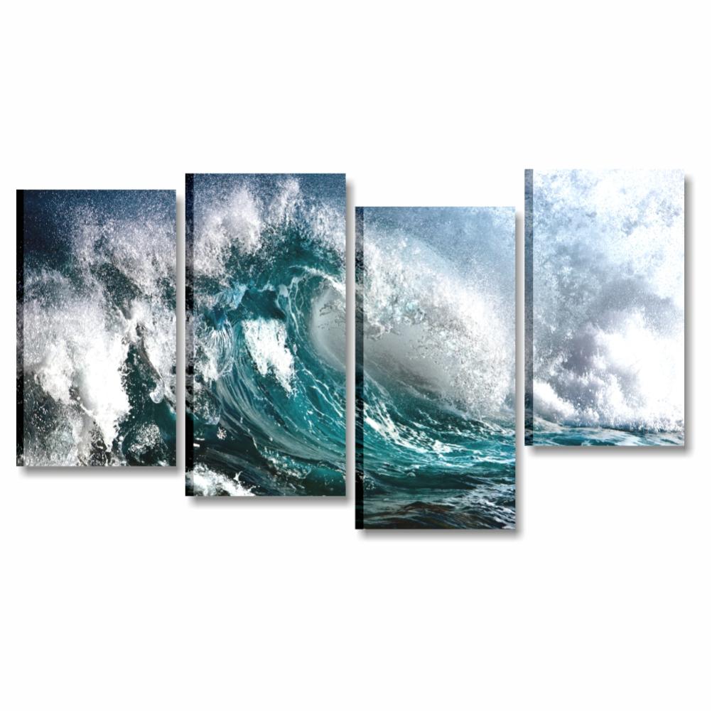 Onda 2 - quadro moderno con mare 152 x 78 stampa su tela con paesaggio ...