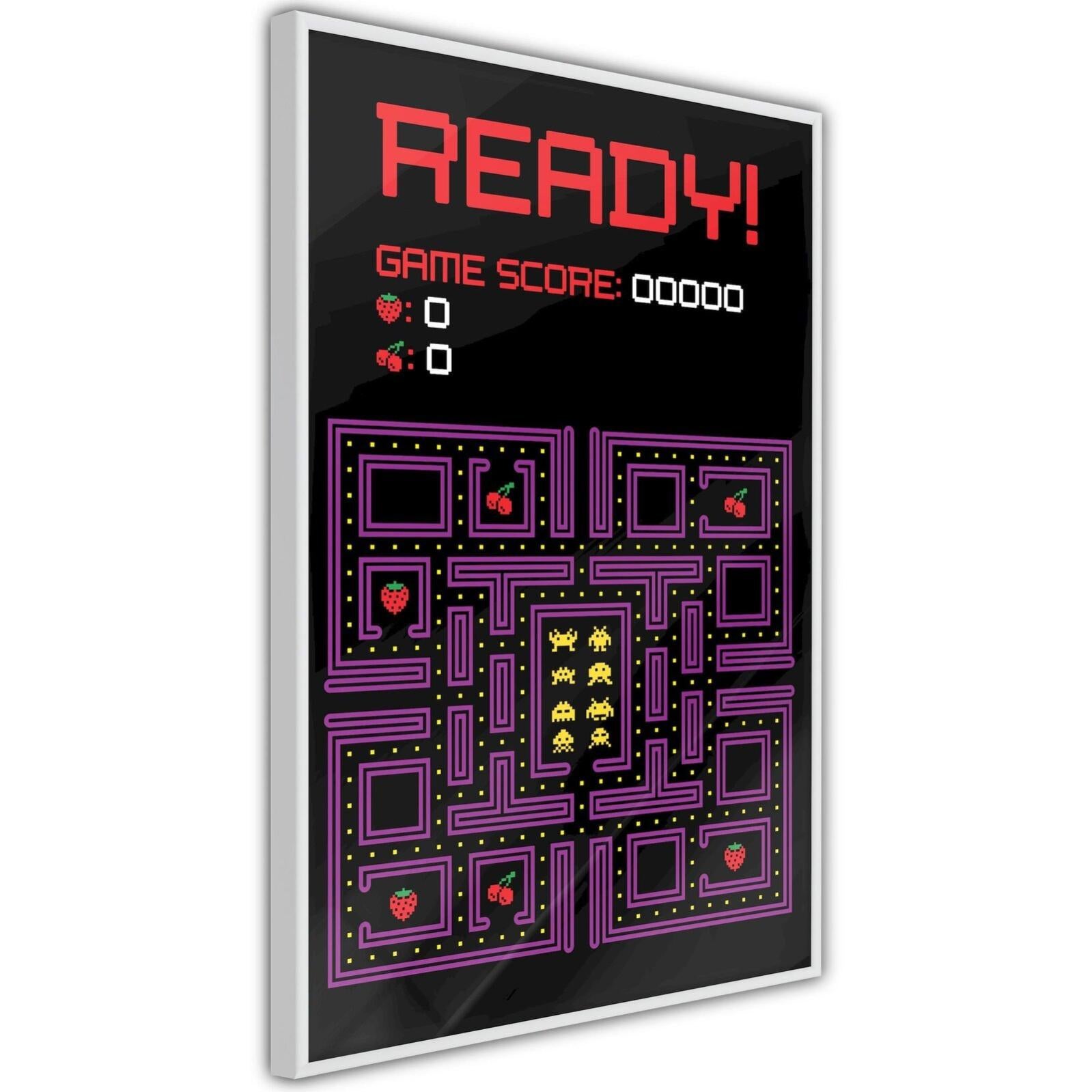 Tableau cadre Pacman Space Invaders Bubble Bobble - 30 x 45 cm | Leroy ...
