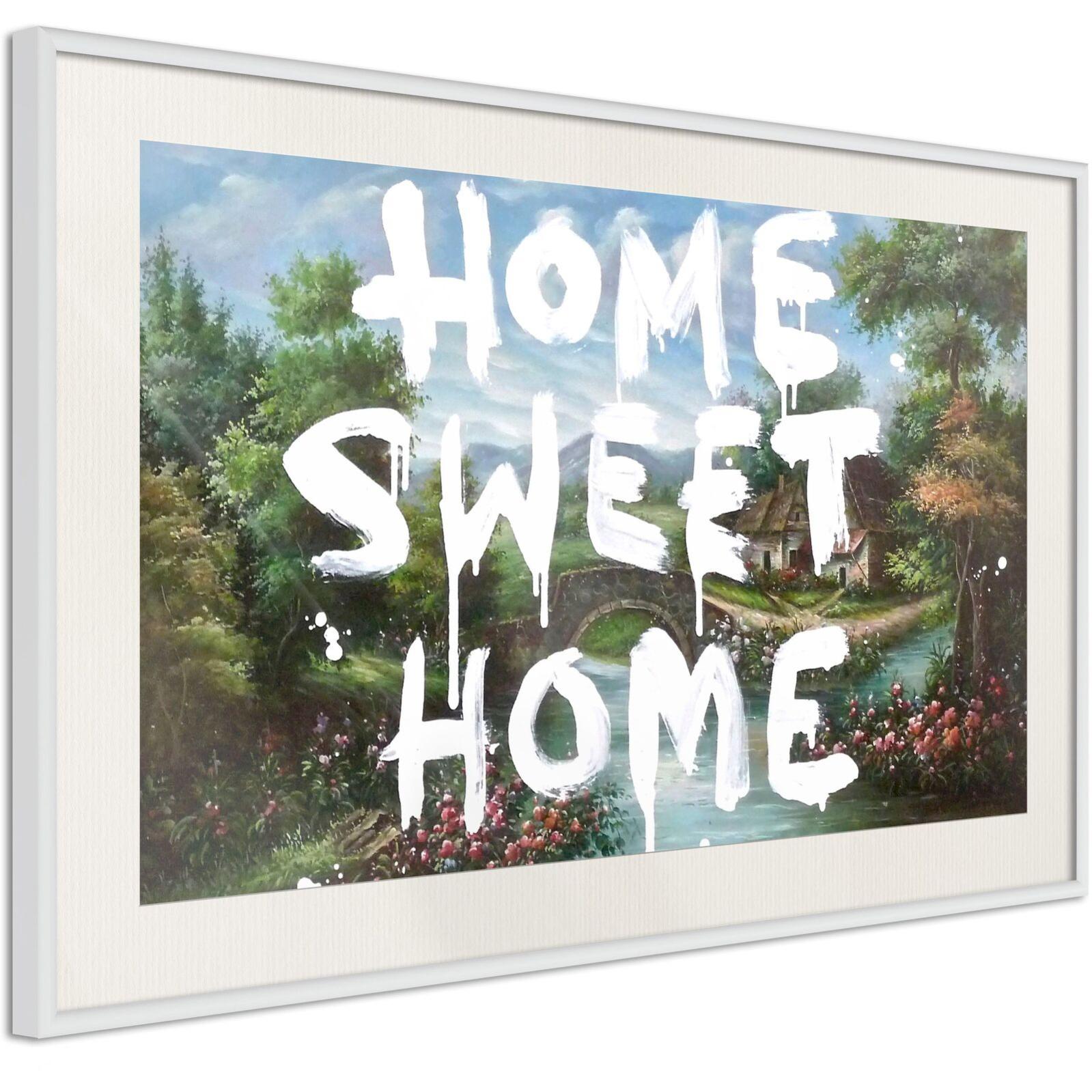 Tableau cadre Il n'y a pas d'endroit comme à la maison - 60 x 40 cm ...