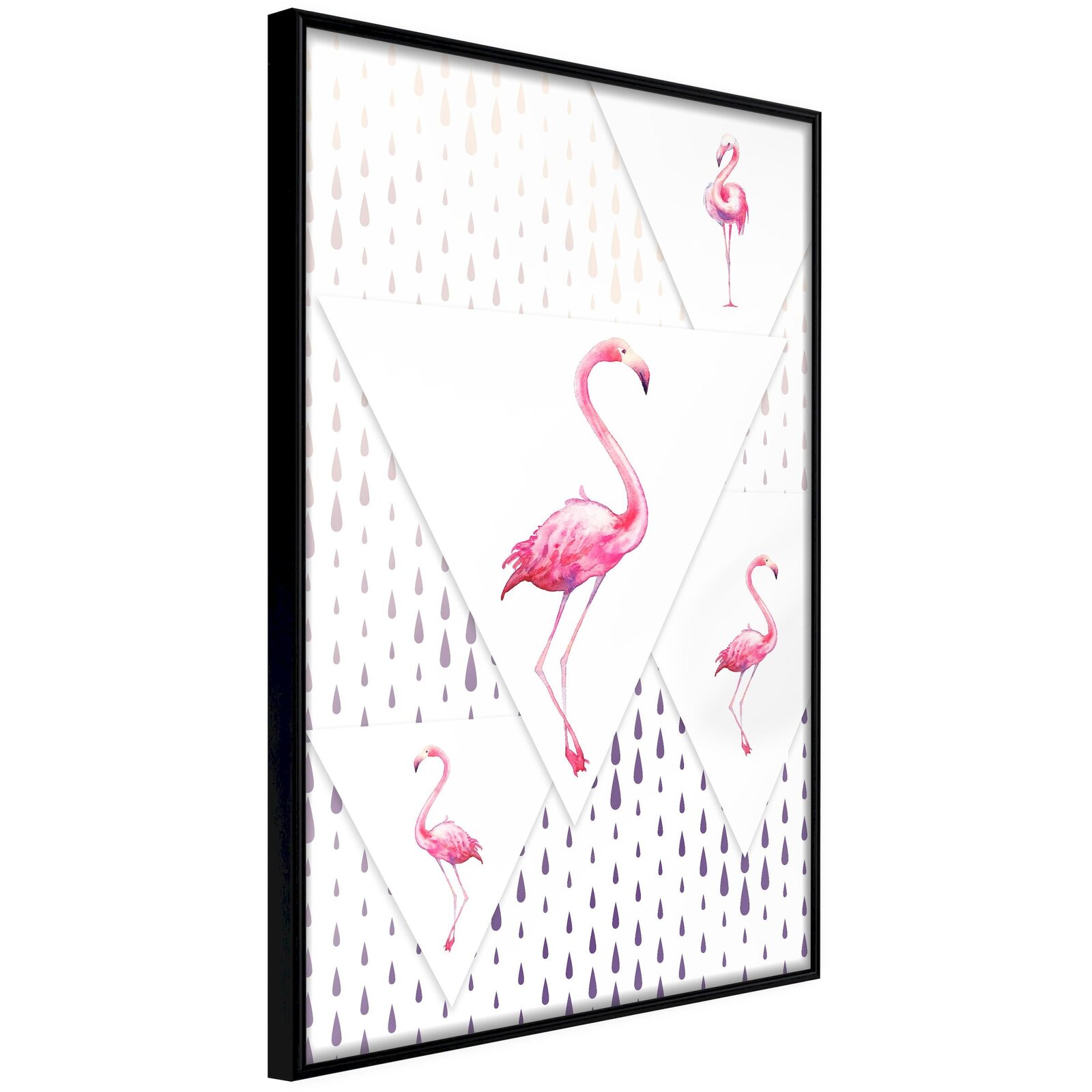 Tableau cadre Flamants et triangles - 40 x 60 cm | Leroy Merlin