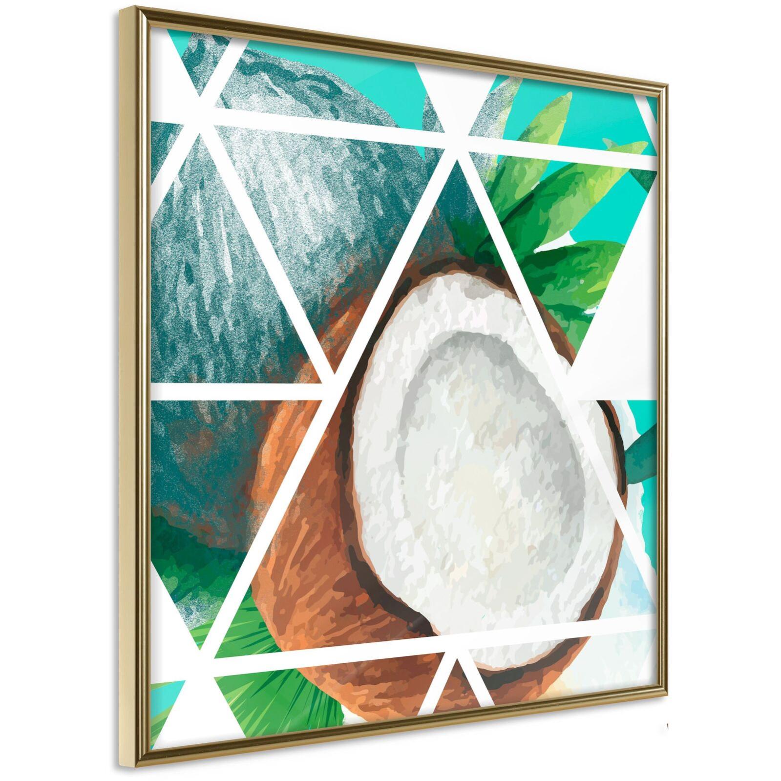 Tableau cadre Mosaïque tropicale avec noix de coco - 30 x 30 cm | Leroy ...