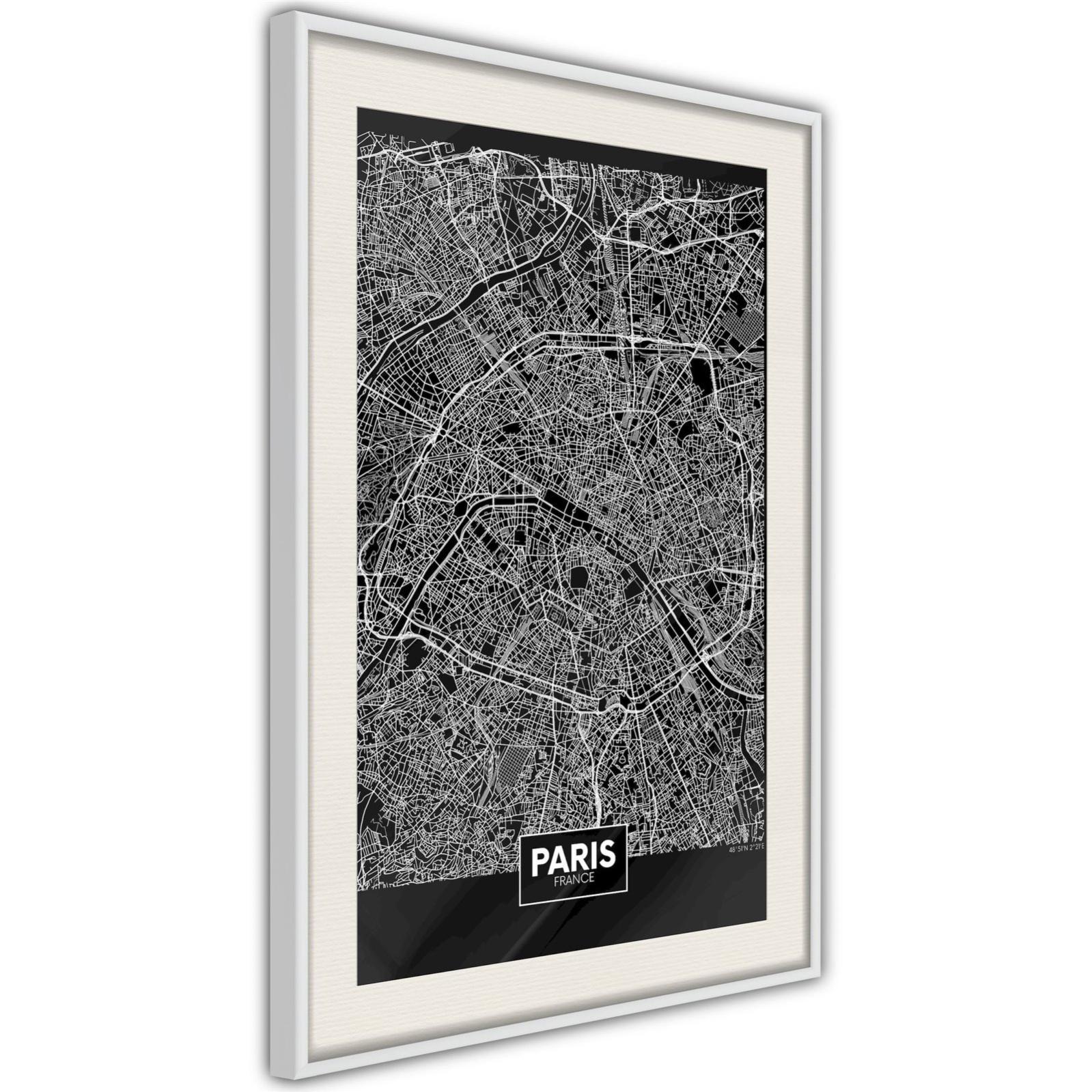 Tableau cadre Carte de la ville : Paris - 30 x 45 cm | Leroy Merlin