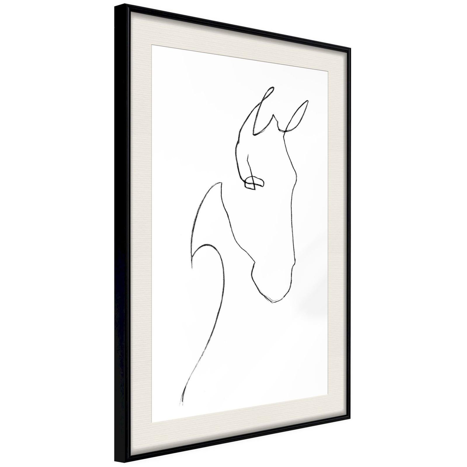 Tableau cadre Esquisse de la tête d'un cheval - 30 x 45 cm | Leroy Merlin