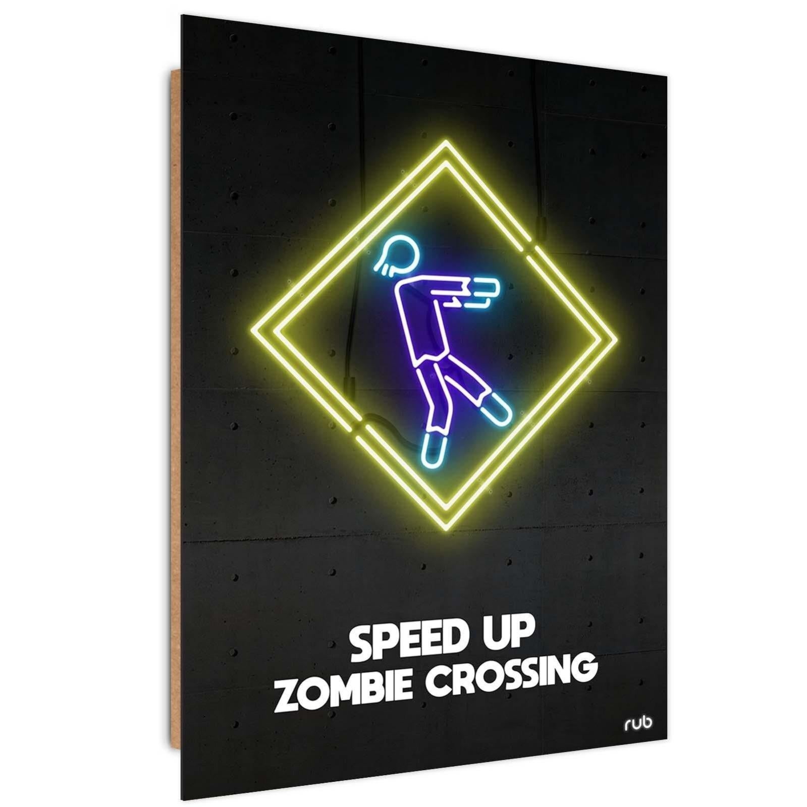 Tableau bois néon zombies - 70 x 100 cm | Leroy Merlin