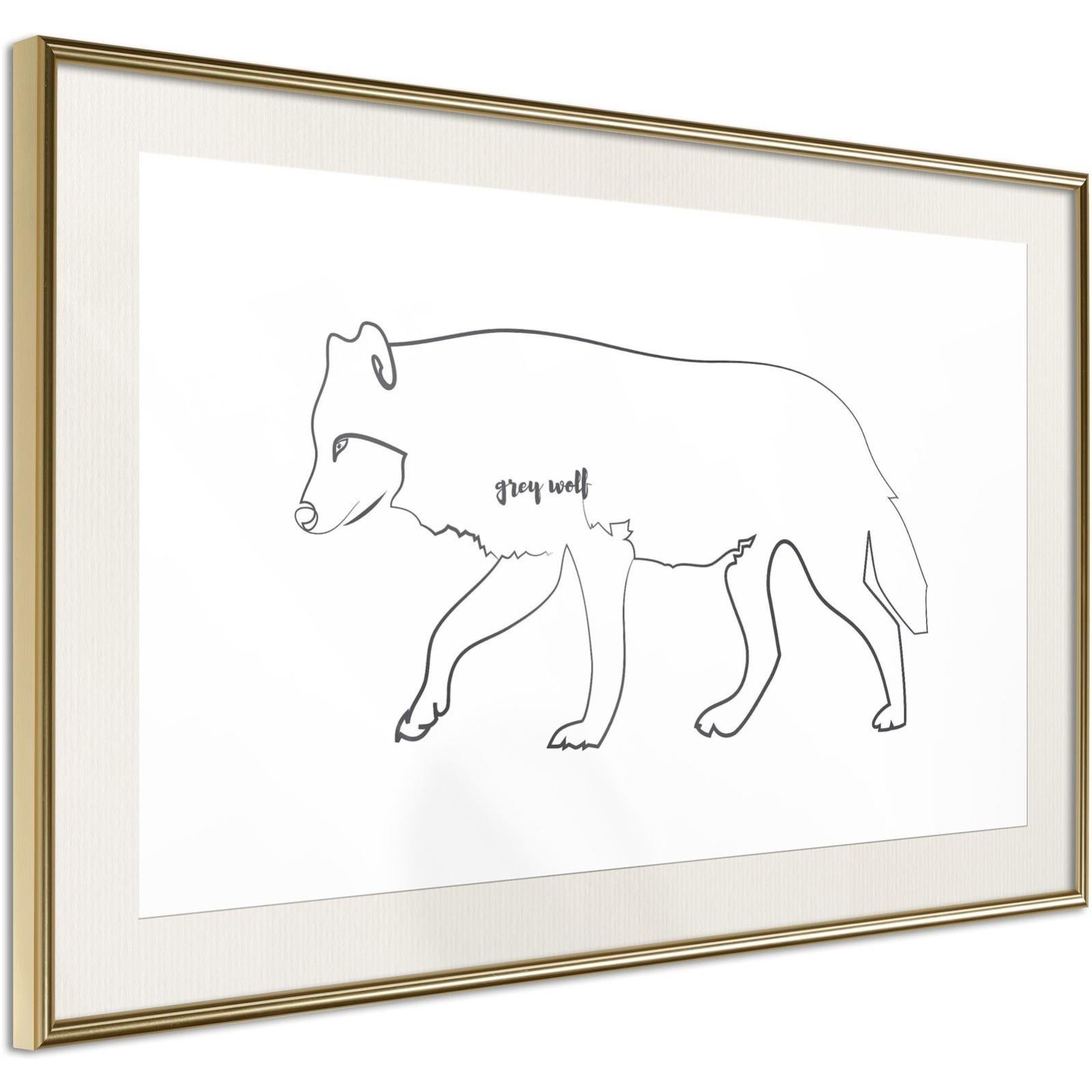 Tableau cadre LOUP GRIS - 60 x 40 cm | Leroy Merlin