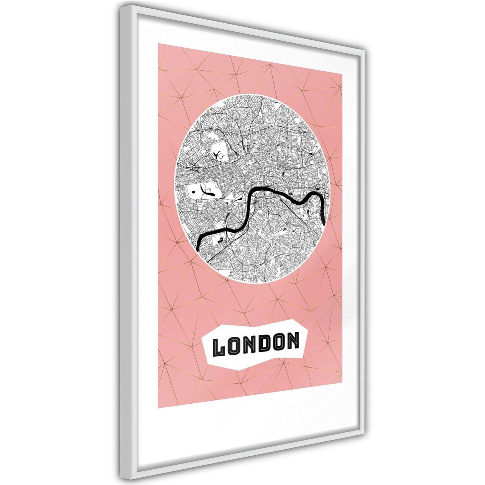 Tableau cadre Carte de la ville : Londres - 40 x 60 cm | Leroy Merlin