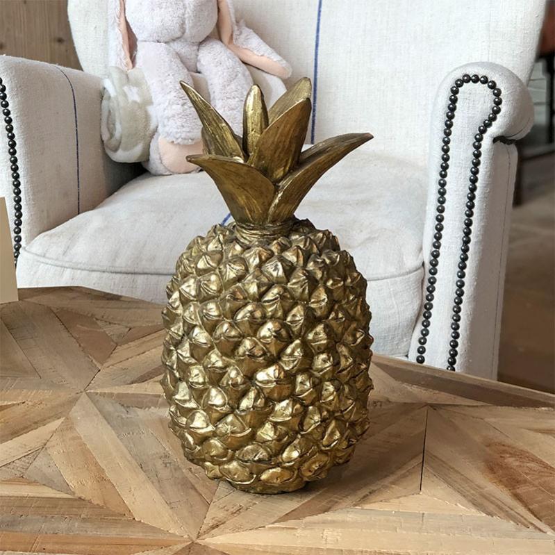 Ananas décoratif résine doré 12x19cm | Leroy Merlin