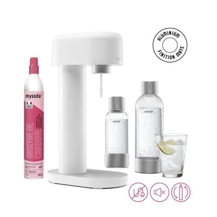 MYSODA Soda machine Ruby White, 1 bottiglia da 0,5 l, 1 bottiglia da 1 ...