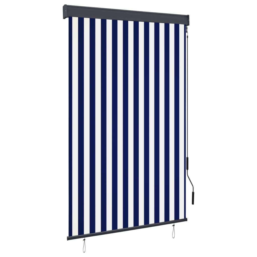 VidaXL Estor enrollable de exterior azul y blanco 120x250 cm | Leroy Merlin