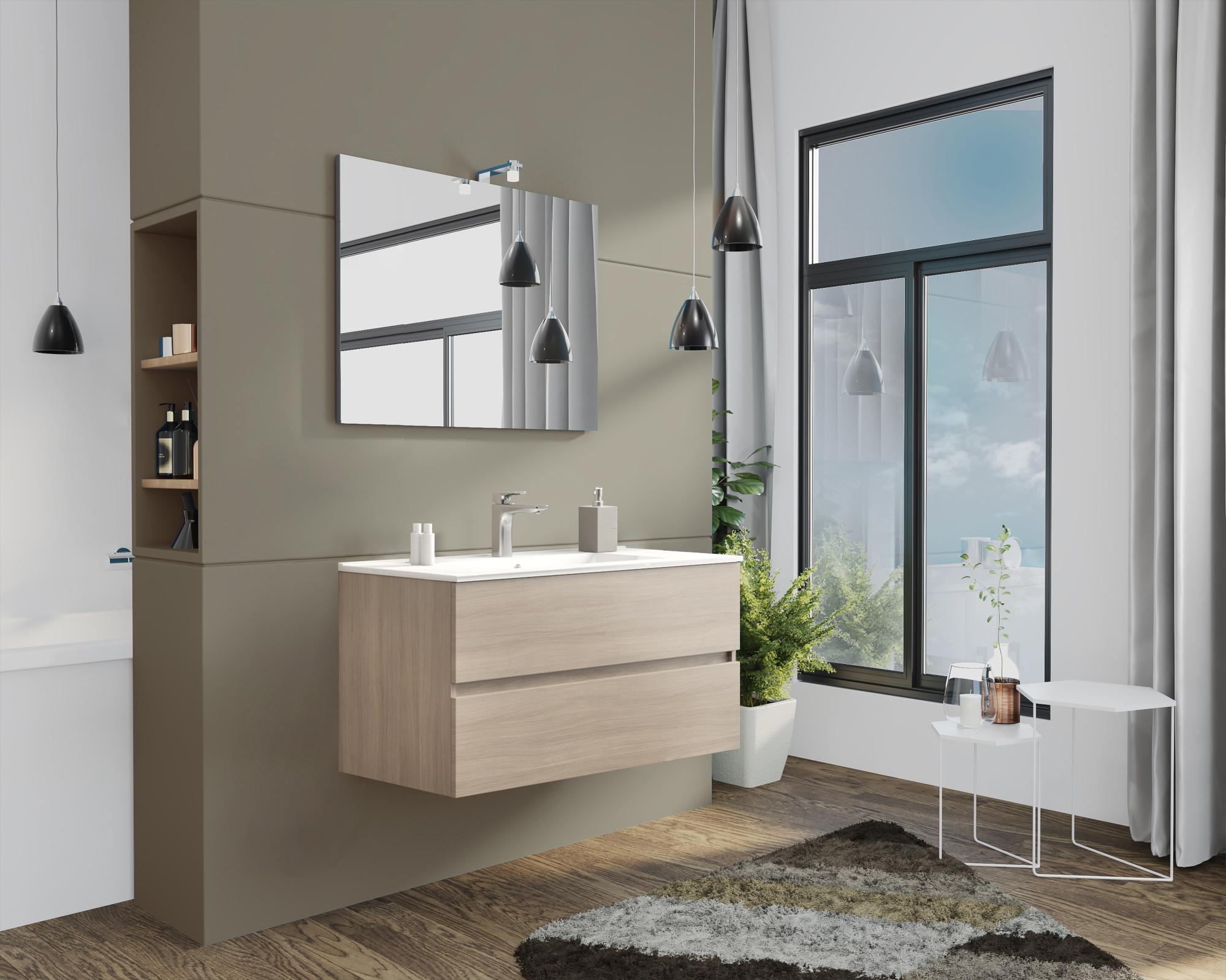 Mobile bagno new splash cm.105 rovere fumo | Leroy Merlin