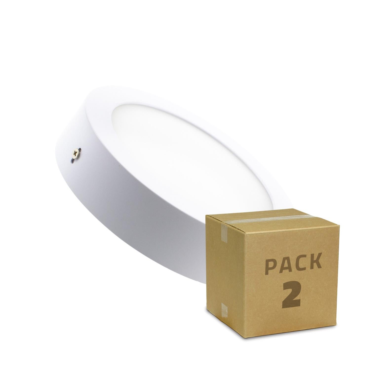 Pack 2 Plafoniere LED Rotonde 18W Ø225 mm (2 Un.) Bianco Naturale 4000K ...