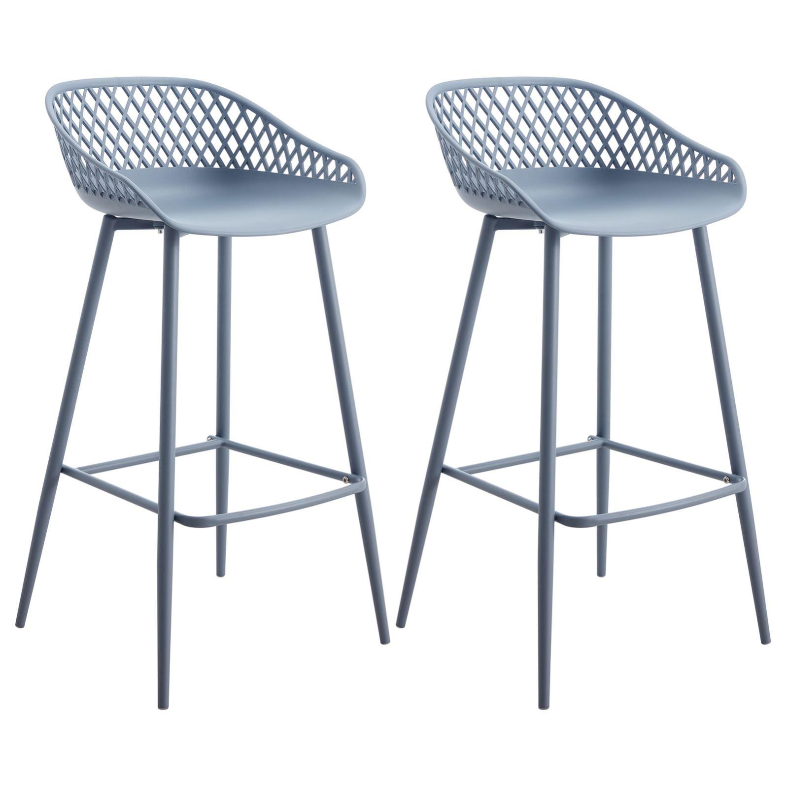 Lot de 2 tabourets de bar IREK, en plastique gris | Leroy Merlin