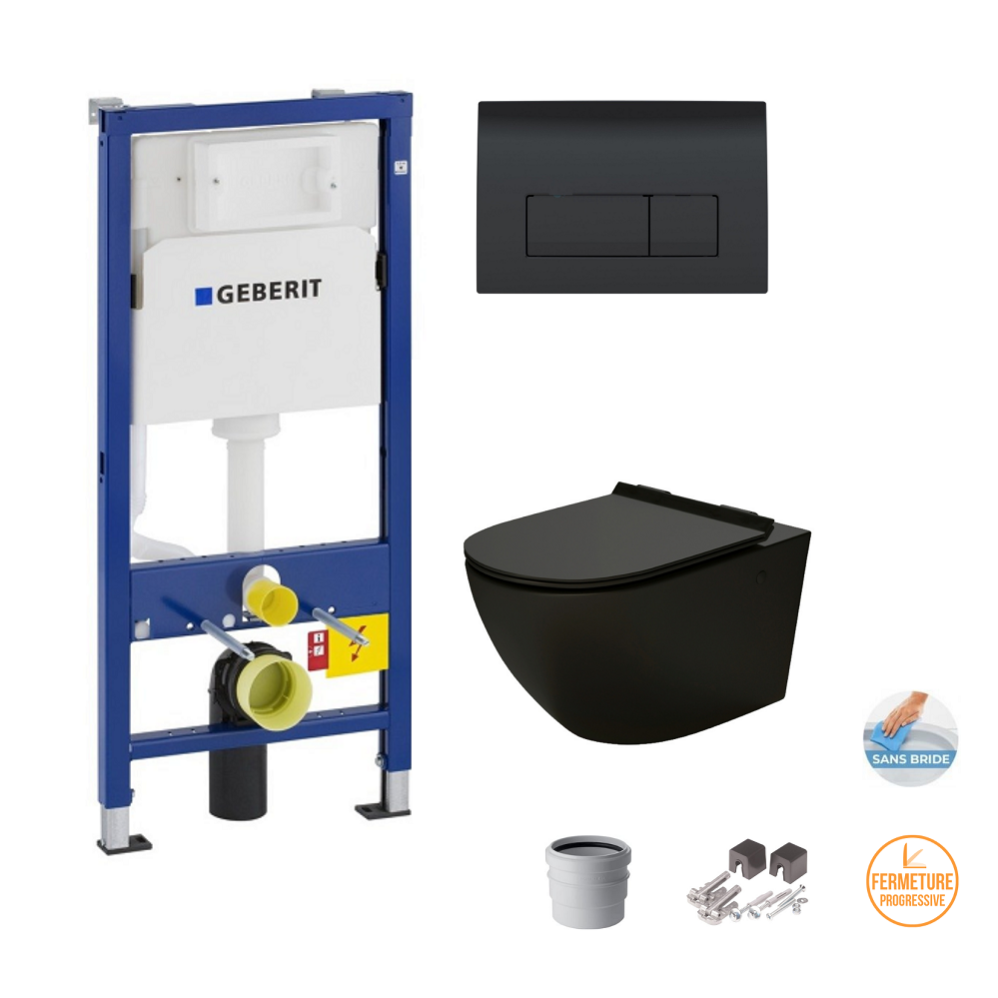 Geberit Pack Wc Duofix UP100 + Placca di comando Delta 51 nero ...