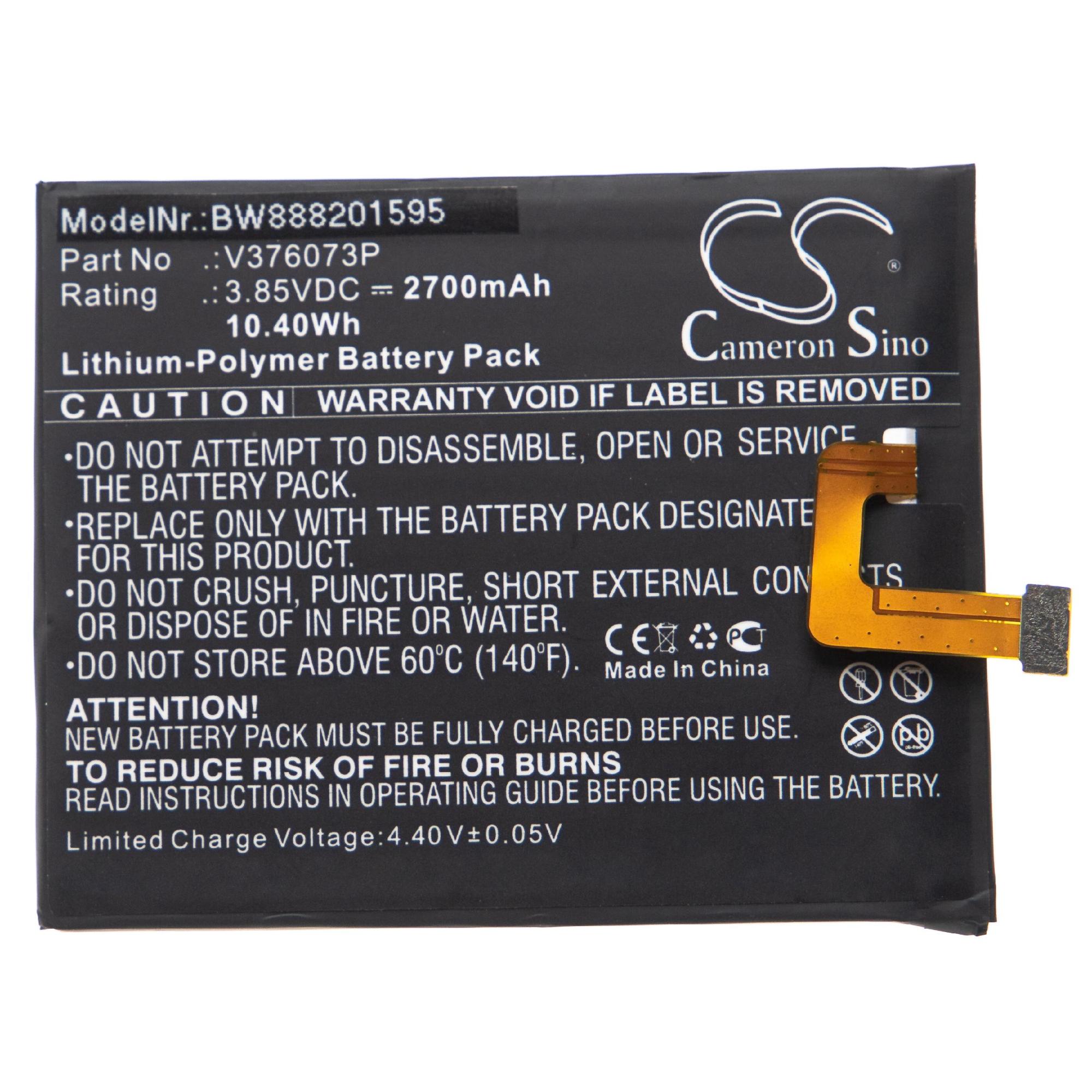 Vhbw Batterie remplacement pour Blackview V376073P pour smartphone (2700mAh, 3,85V, Li-polymère ...