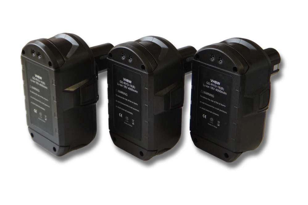 Vhbw 3x Batteries compatible avec Ryobi P221, P230, P234G, P236, P240 ...