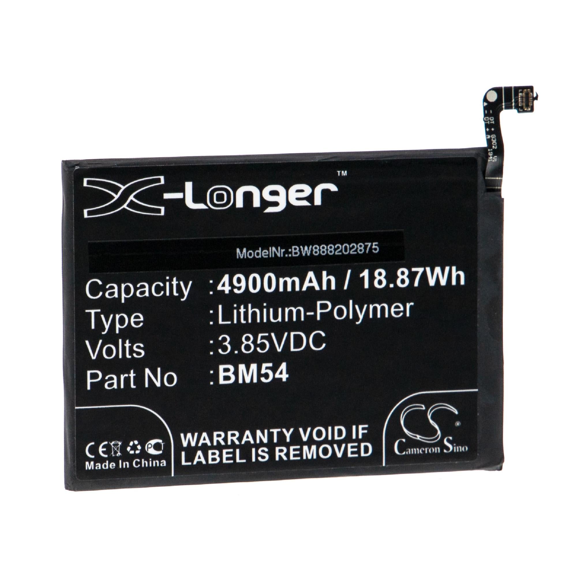 Vhbw Batterie remplacement pour Redmi BM54 pour smartphone (4900mAh, 3 ...